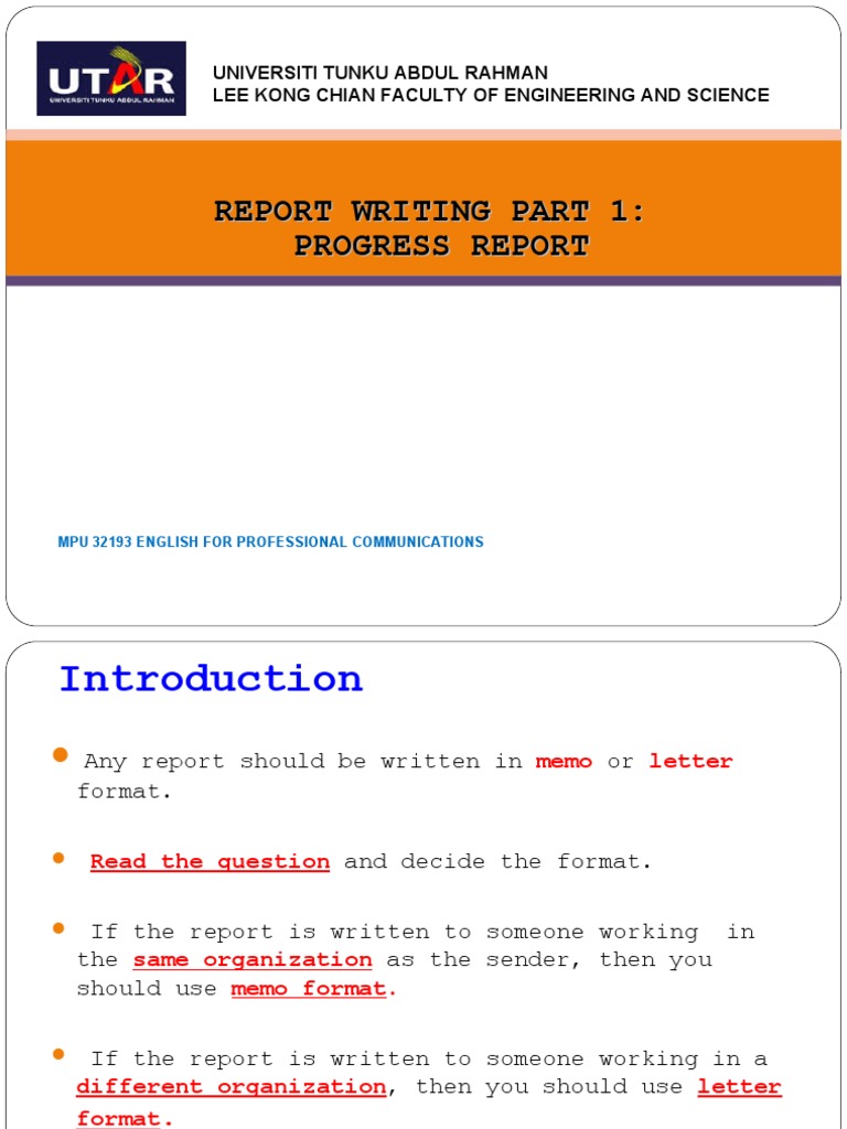 Lecture 8b - Progress Report | PDF | Communication | Waiting Staff Lecture 8b - Progress Report | PDF | Communication | Waiting Staff