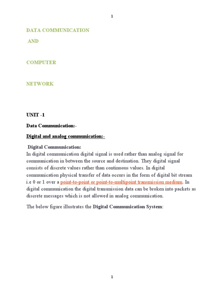 Data Communication and Computer Networks NOTES | PDF | Osi Model ...