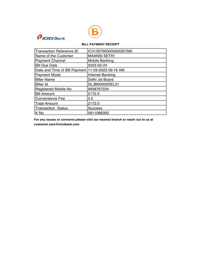 Bill Payment Receipt | PDF