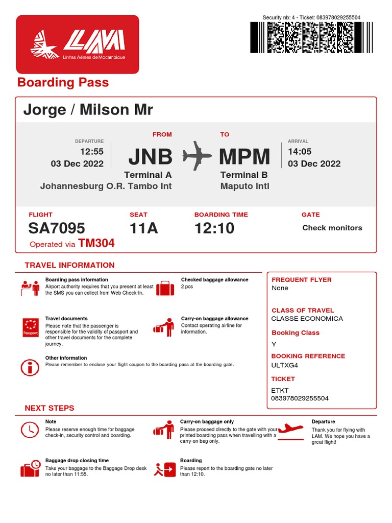 Flight Ticket and Boarding Pass Info | PDF | Airlines | Civil Aviation