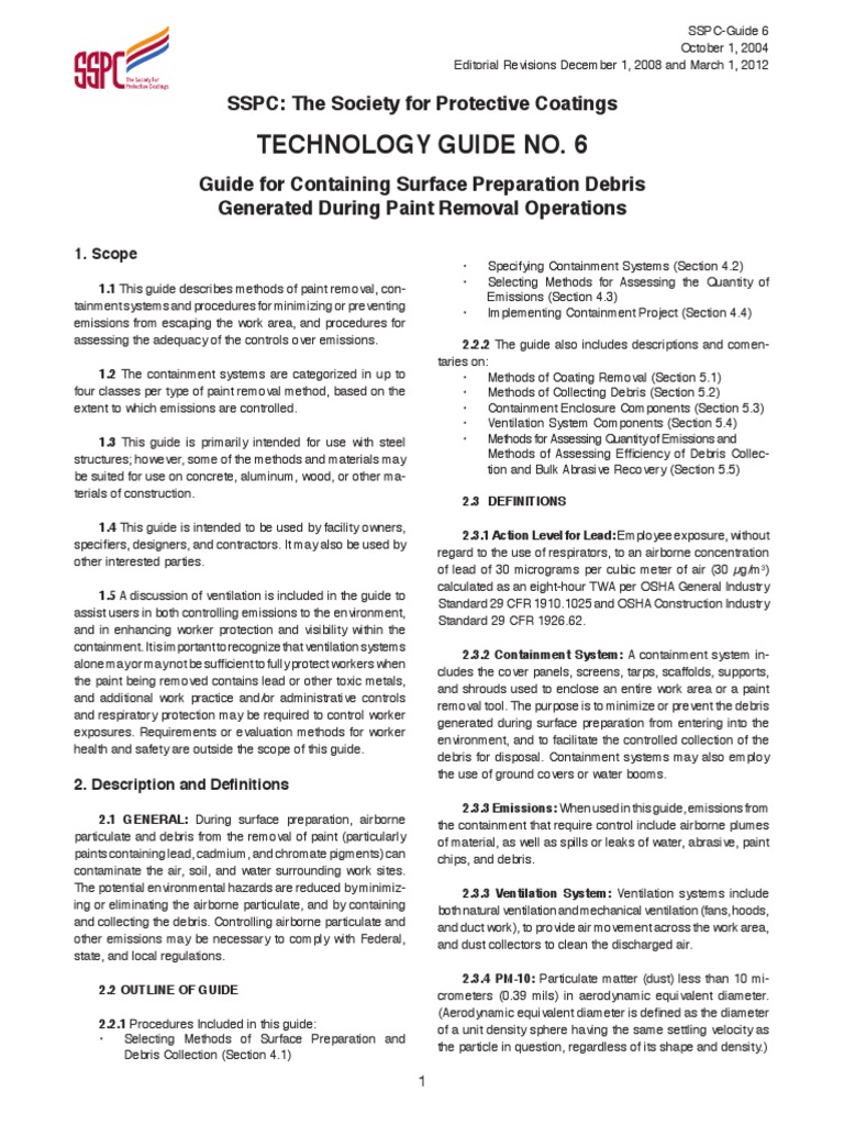 SSPC-Guide 6 PDF | PDF | Abrasive | Ventilation (Architecture)