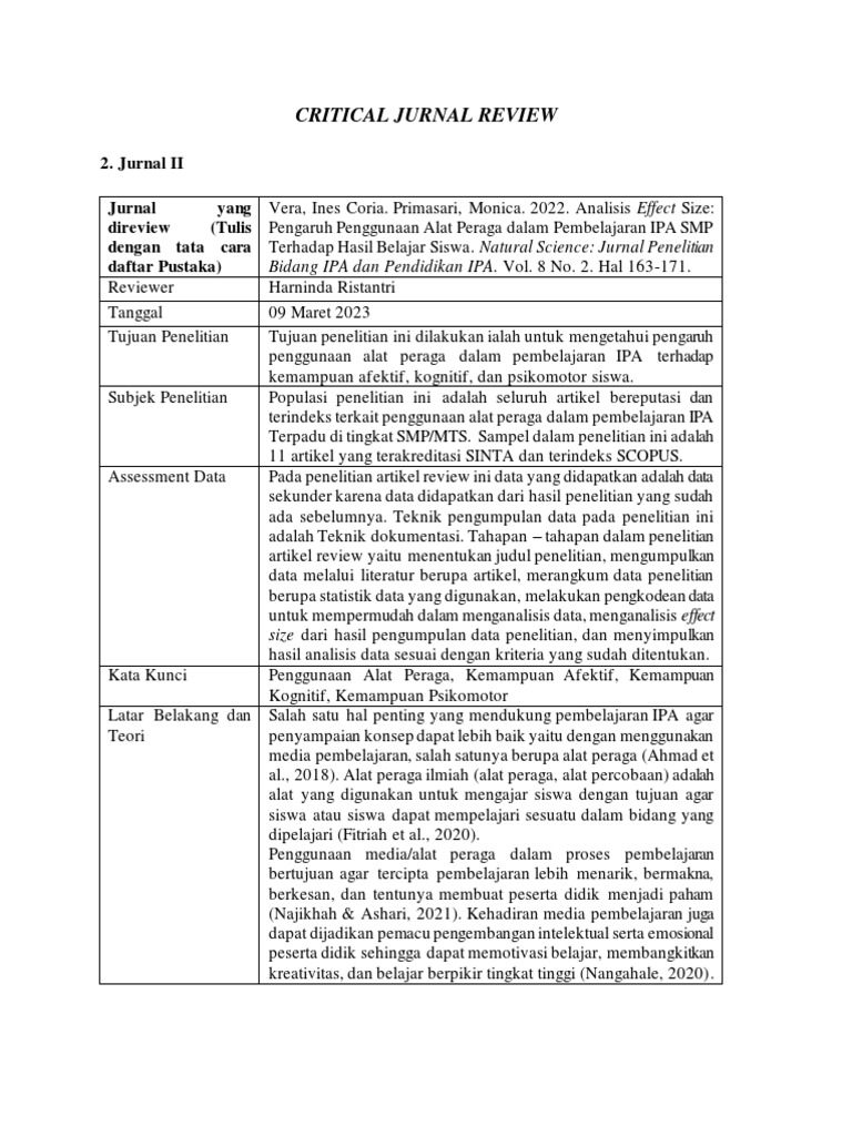 Format Review Jurnal 2 PDF | PDF | Karier & Perkembangan