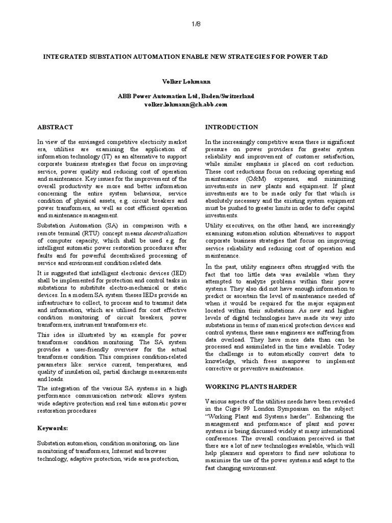 RTU Maintenence Strategy | PDF | Electrical Substation | Networking