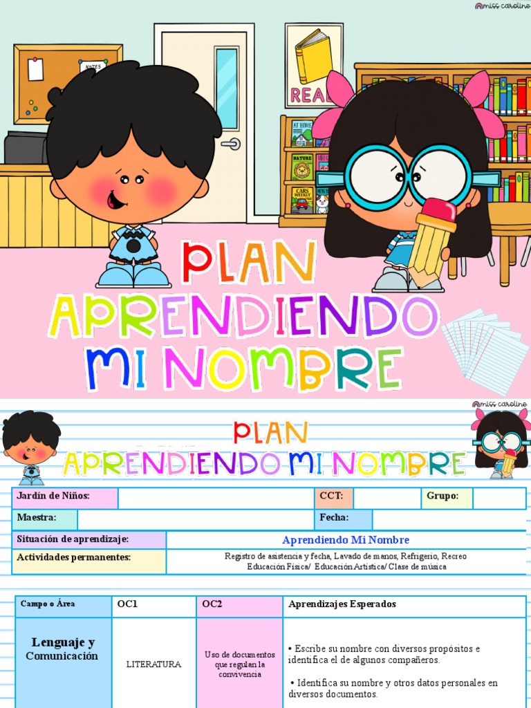 1 MI Nombre Plan | PDF | Pinturas | Educación de la primera infancia