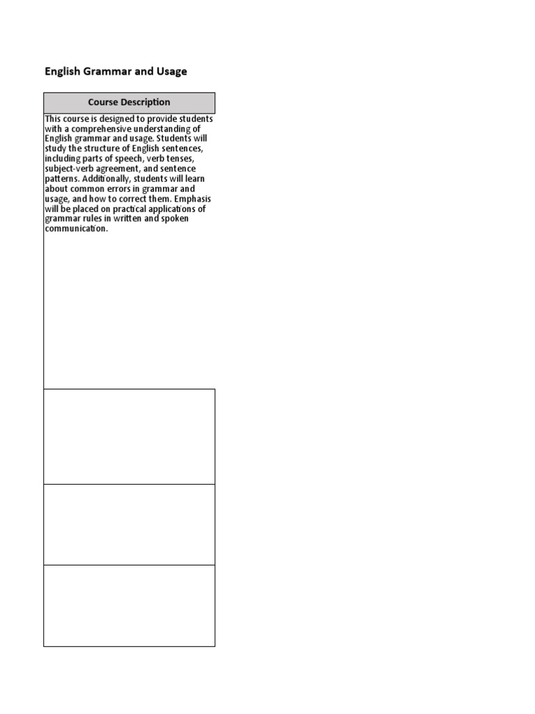 Syllabus | PDF | English Grammar | Part Of Speech
