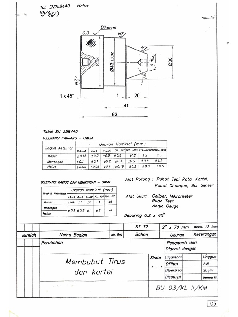 Job Sheet Mesin | PDF