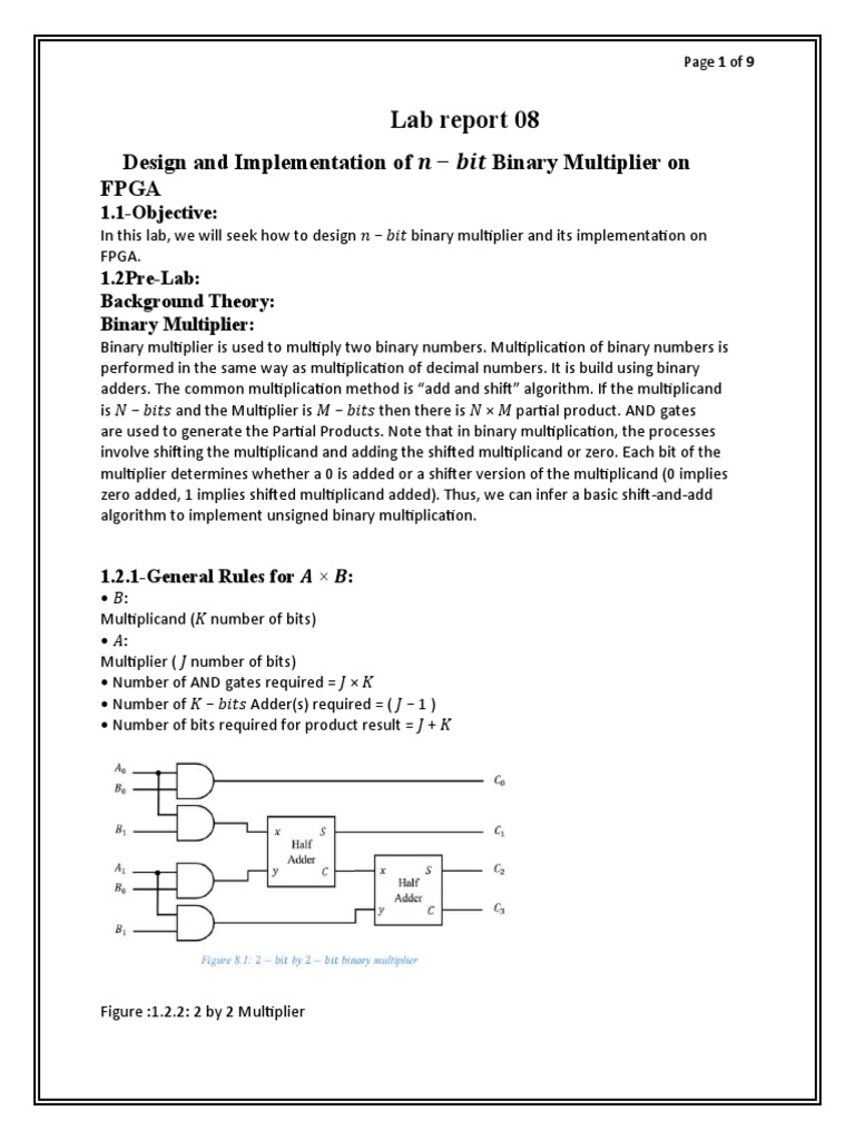 DLD Lab Report 08 | PDF | Arithmetic | Computer Science