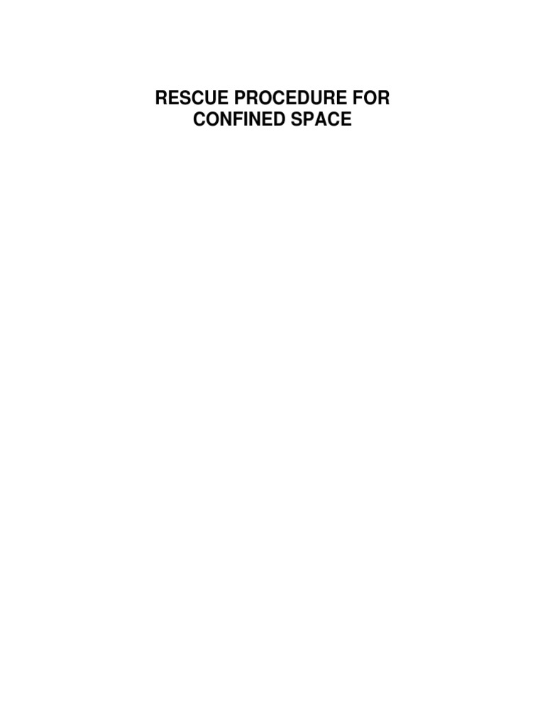 Guidelines for Emergency Rescue Procedures in Confined Spaces | PDF ...