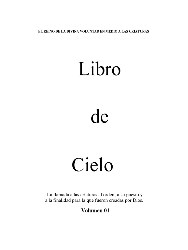 Libro de Cielo Volumen O1 | PDF | Amor | eucaristía