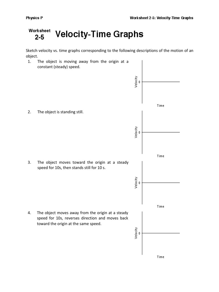 2-5 Worksheet Velocity-Time Graphs PDF | PDF | Velocity | Speed