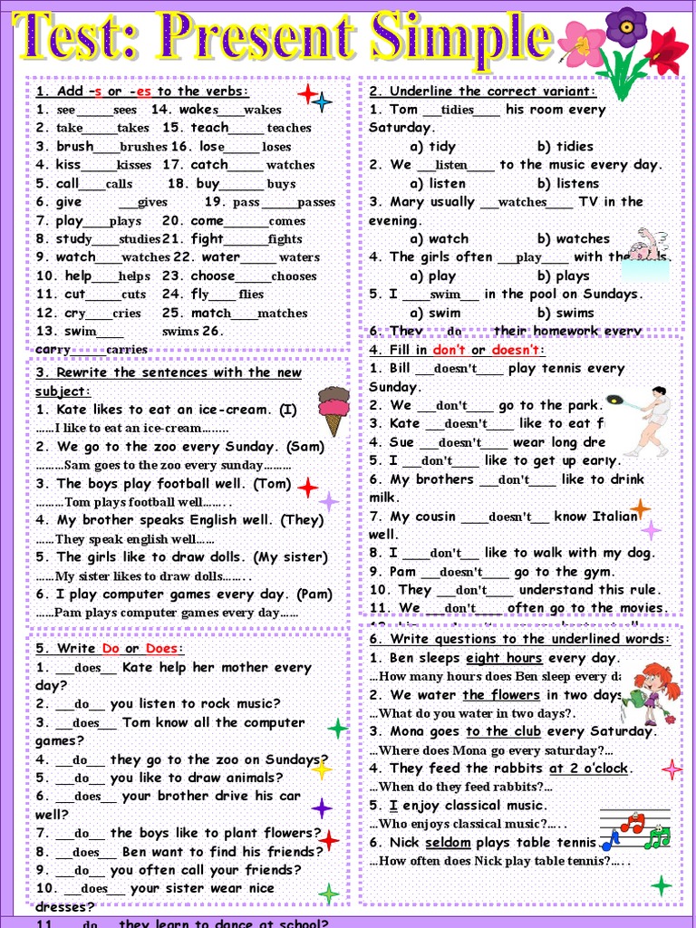 Exercise Simple Present | PDF