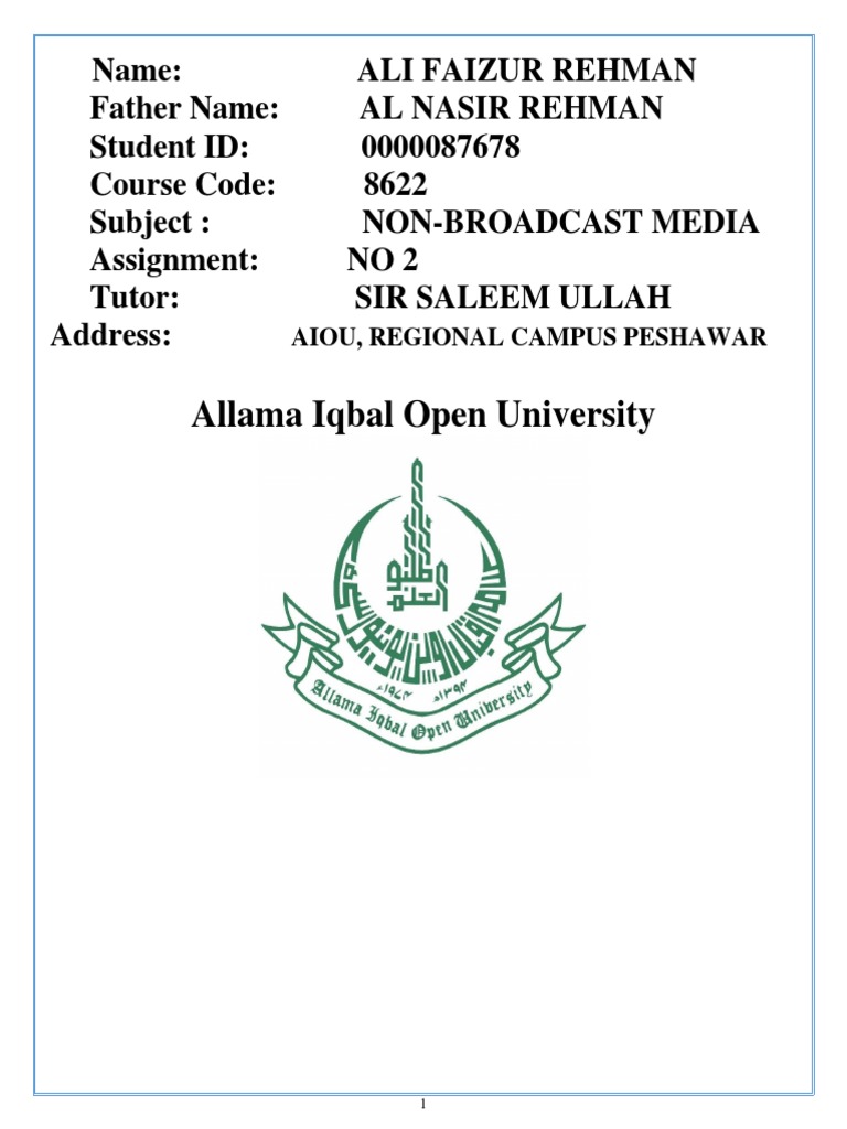 8622 Assignment2 Ali Faizur Rehman 0000087678 | PDF | Educational ...