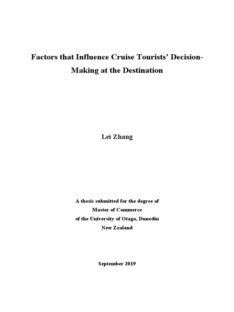 Kathy - Zhang Thesis Emendation | PDF | Tourism | Cruise Ship