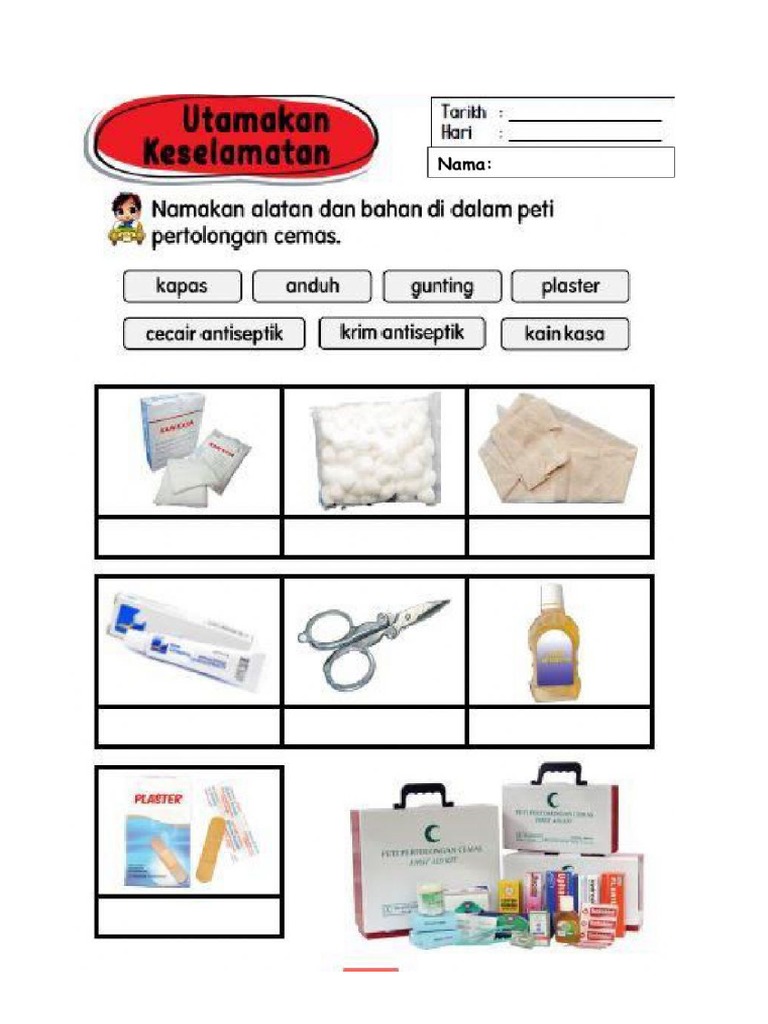 Latihan Alatan Dan Bahan Di Dalam Peti Kecemasan | PDF