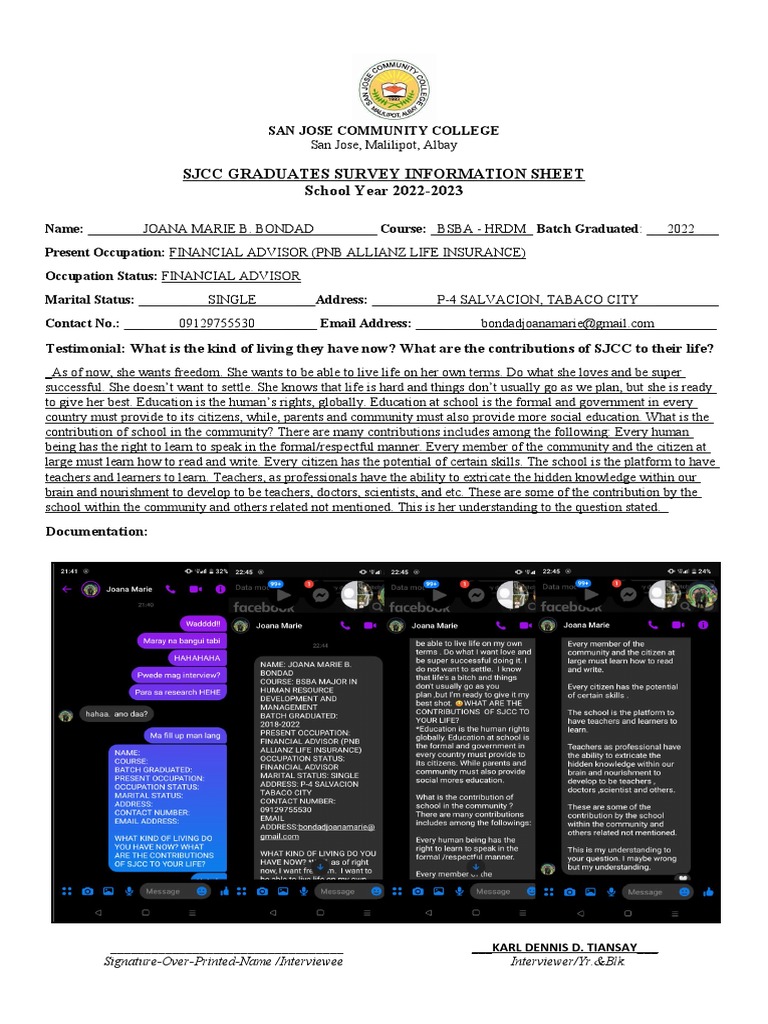 SJCC Graduate Survey 2022-2023 | PDF | Social Science