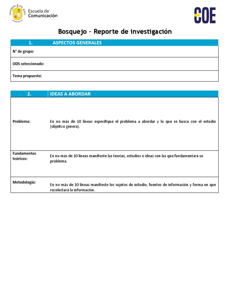 Bosquejo de Reporte de Investigación | PDF