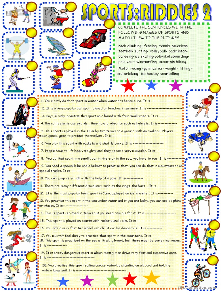 Sports Riddles Worksheet | PDF | Sports