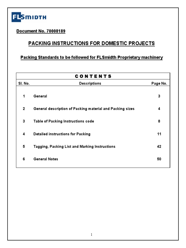 Packing Instructions for Safe Transport | PDF | Bearing (Mechanical ...
