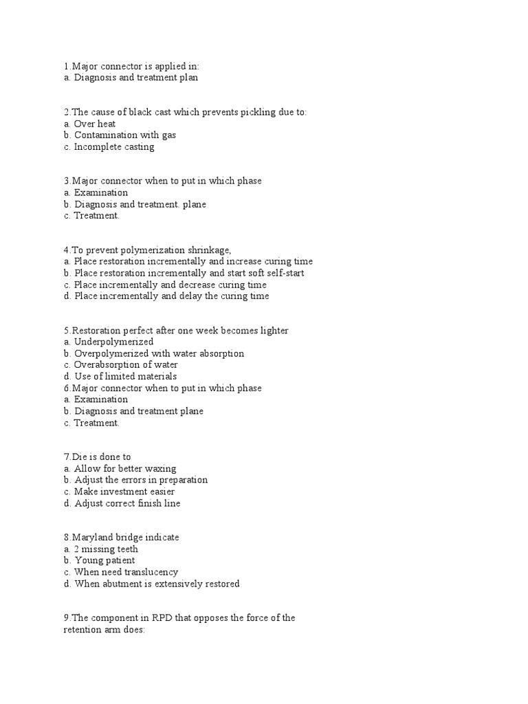 HAAD Mock Test | PDF | Dental Implant | Dentistry Branches