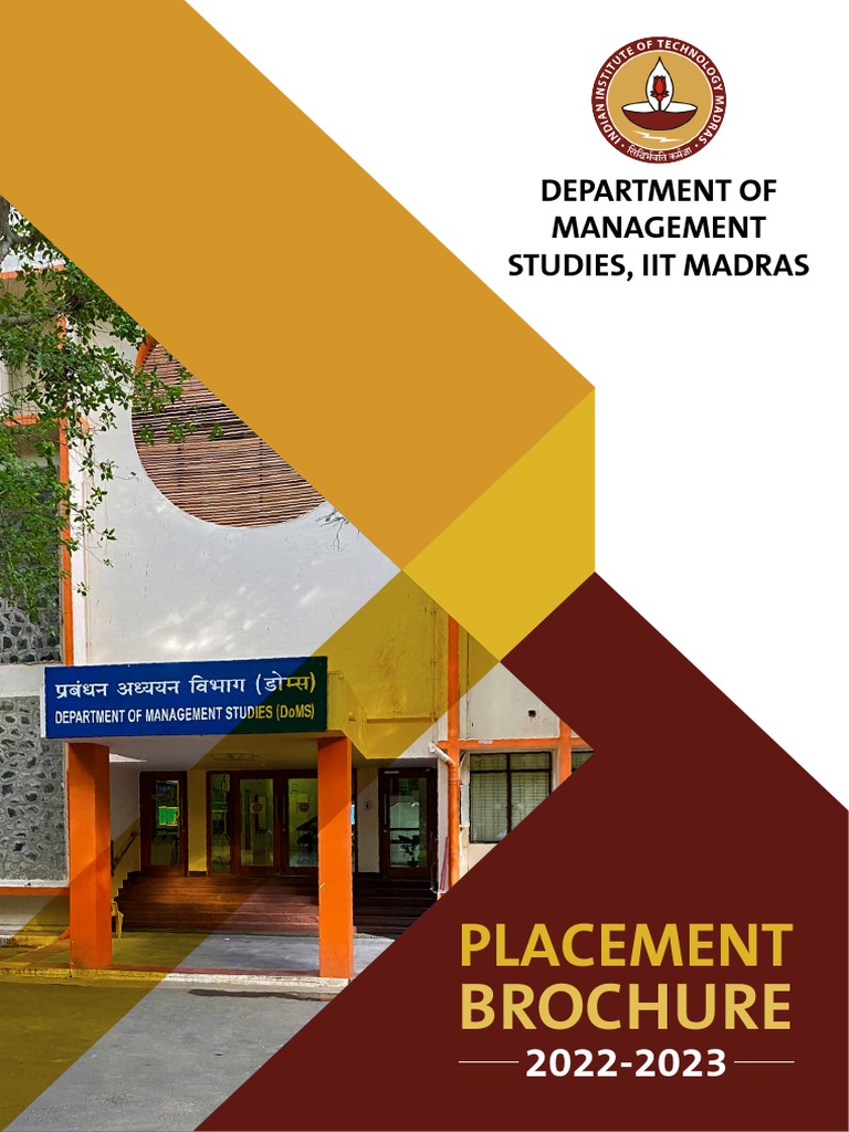IIT Madras Placement Brochure 2022-23 - Final | PDF | Master Of ...