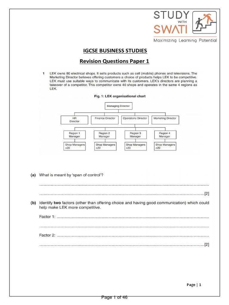 9th BS Revision Section 1 and 2 Paper 1 | PDF