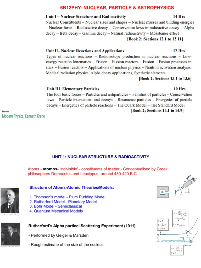 Unit I Nuclear Structure & Radioactivity | PDF | Atomic Nucleus | Radioactive Decay