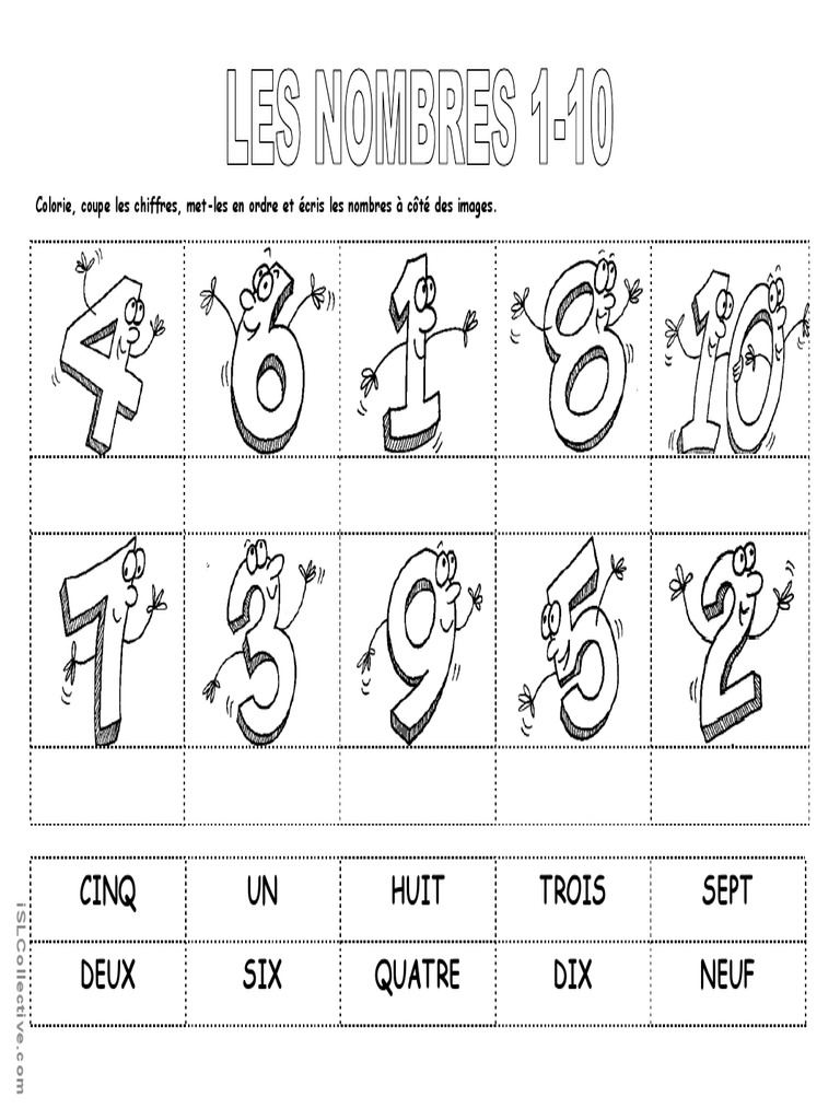 Exercices sur les nombres de 1 à 10 | PDF