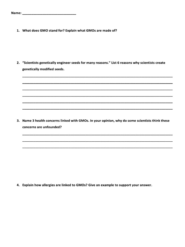 GMO Questions PDF | PDF