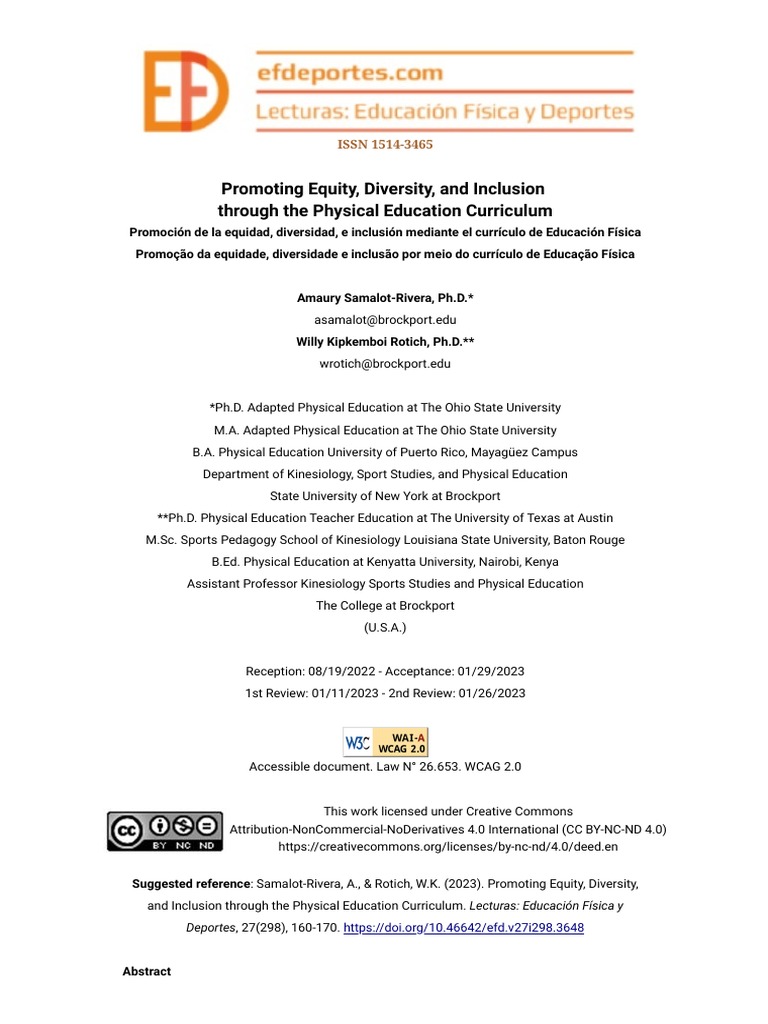 Promoting Equity, Diversity, and Inclusion Through The Physical ...