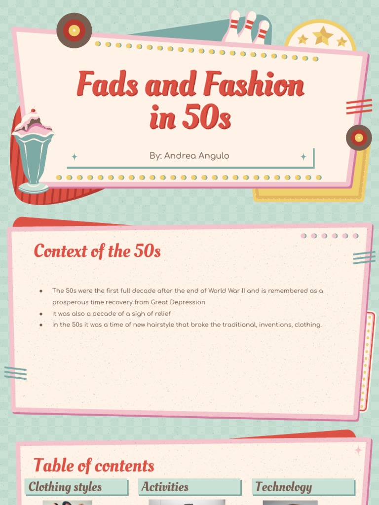 Fads and Fashions Proyect PDF | PDF | Clothing | Rock And Roll