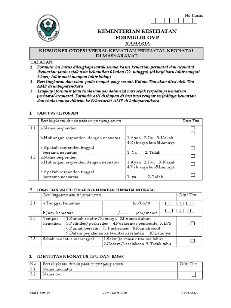 Form Amp Bayi | PDF | Kesehatan Holistik | Sains & Matematika