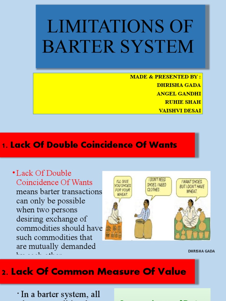 Limitations of the Barter System | PDF