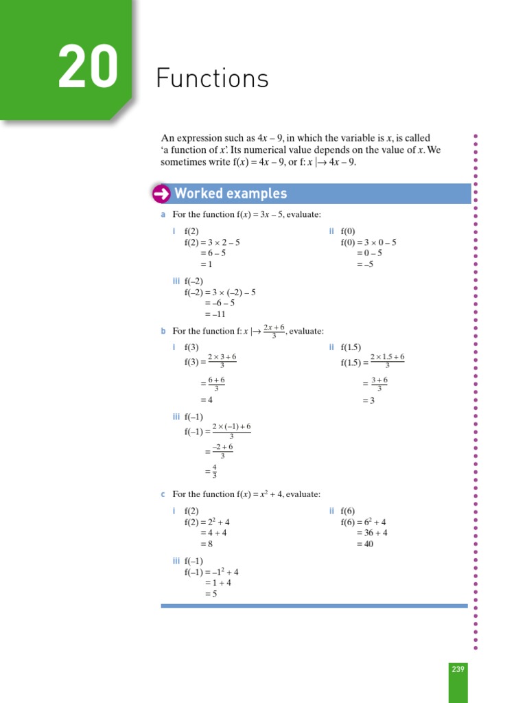 Cambridge Igcse Mathematics Core And Extended Ch 20 Pdf Function Mathematics Functions