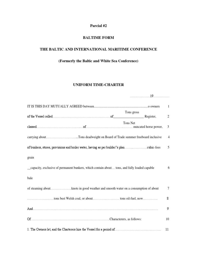 Contrato de Fletamento Baltimore | PDF | Ships | Arbitral Tribunal