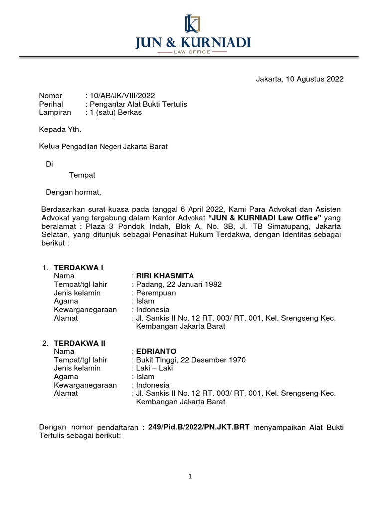 Pengantar Alat Bukti Riri Khasmita Paling Fix | PDF