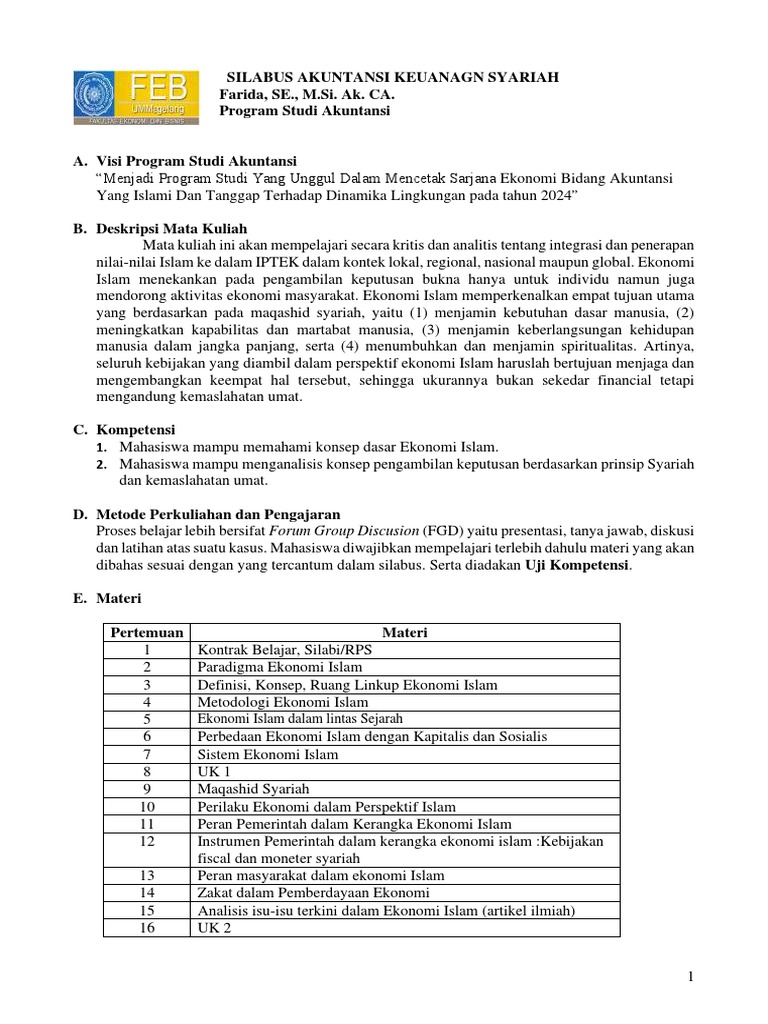 Silabus Aik 4 Ta 2022-2023 - Akuntansi PDF | PDF
