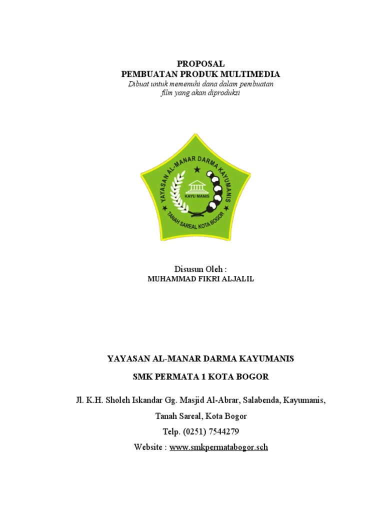 Proposal Pembuatan Produk Multimedia Fikri | PDF