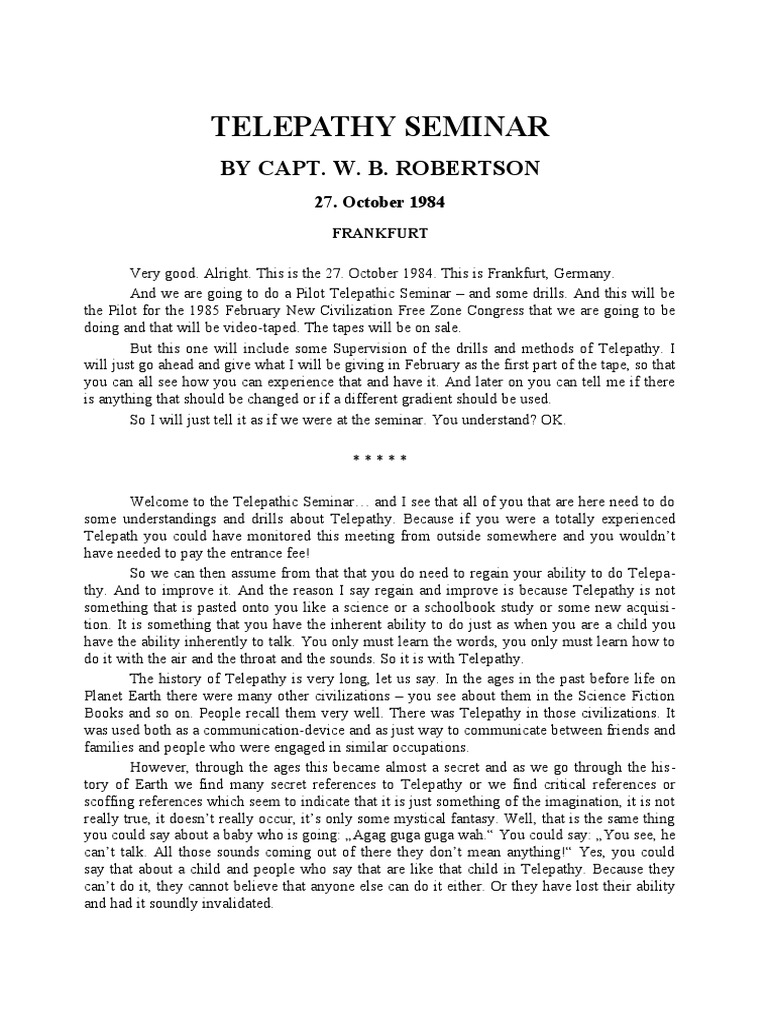 Telepathy Seminar | PDF | Telepathy | Radio