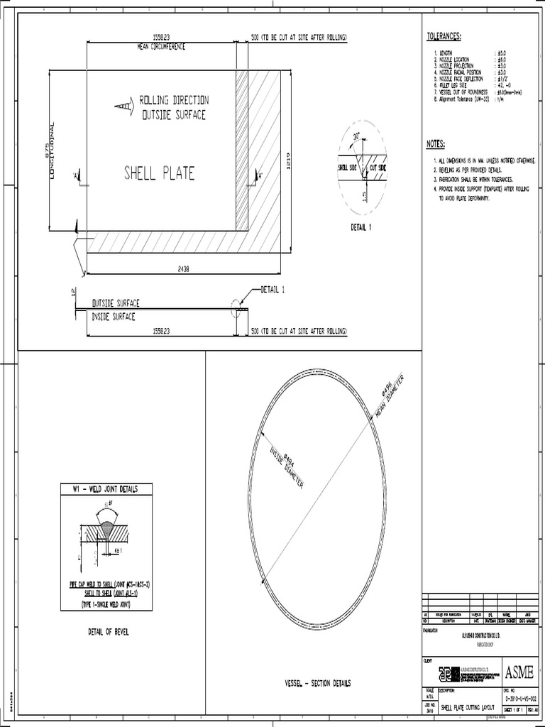 D 3910 U Vs 002 (Shell Plate Cutting Layout) | PDF