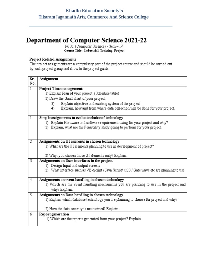 Project Assignment | PDF