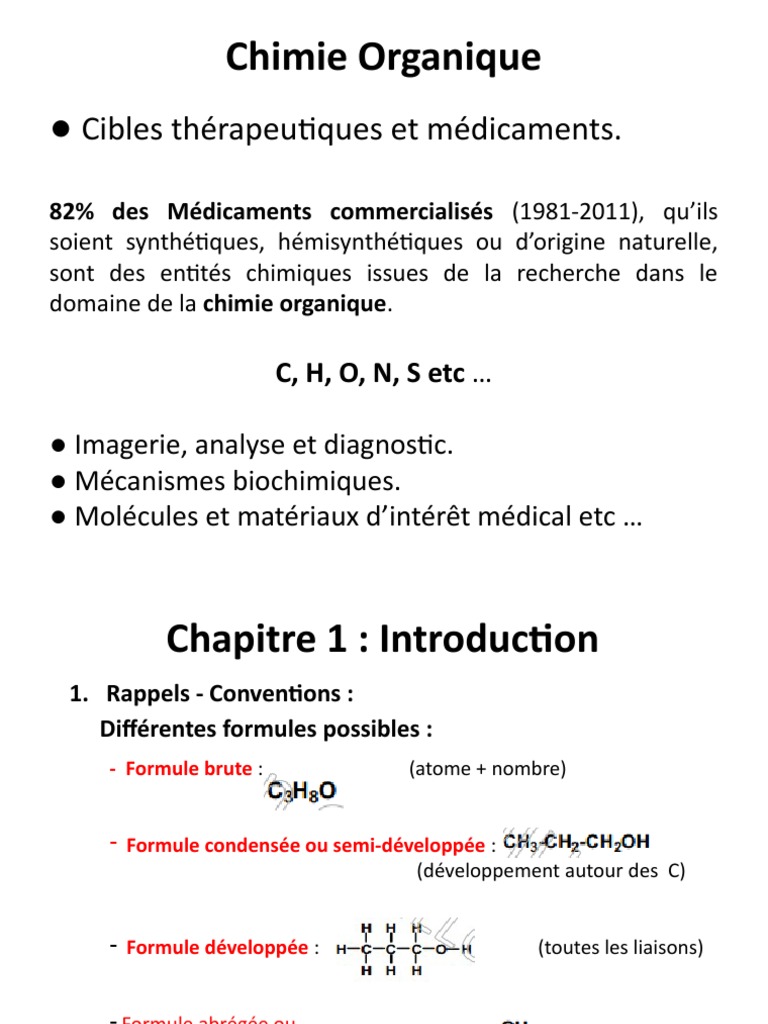 Cours Chimie Organique-1 | PDF | Chimie | Chimie organique