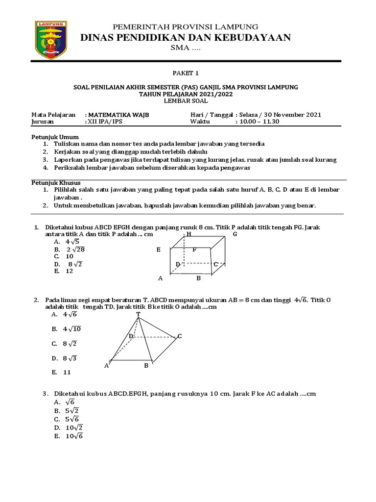 Pas - Matematika Wajib - Kelas Xii - 230116 - 073306 PDF | PDF