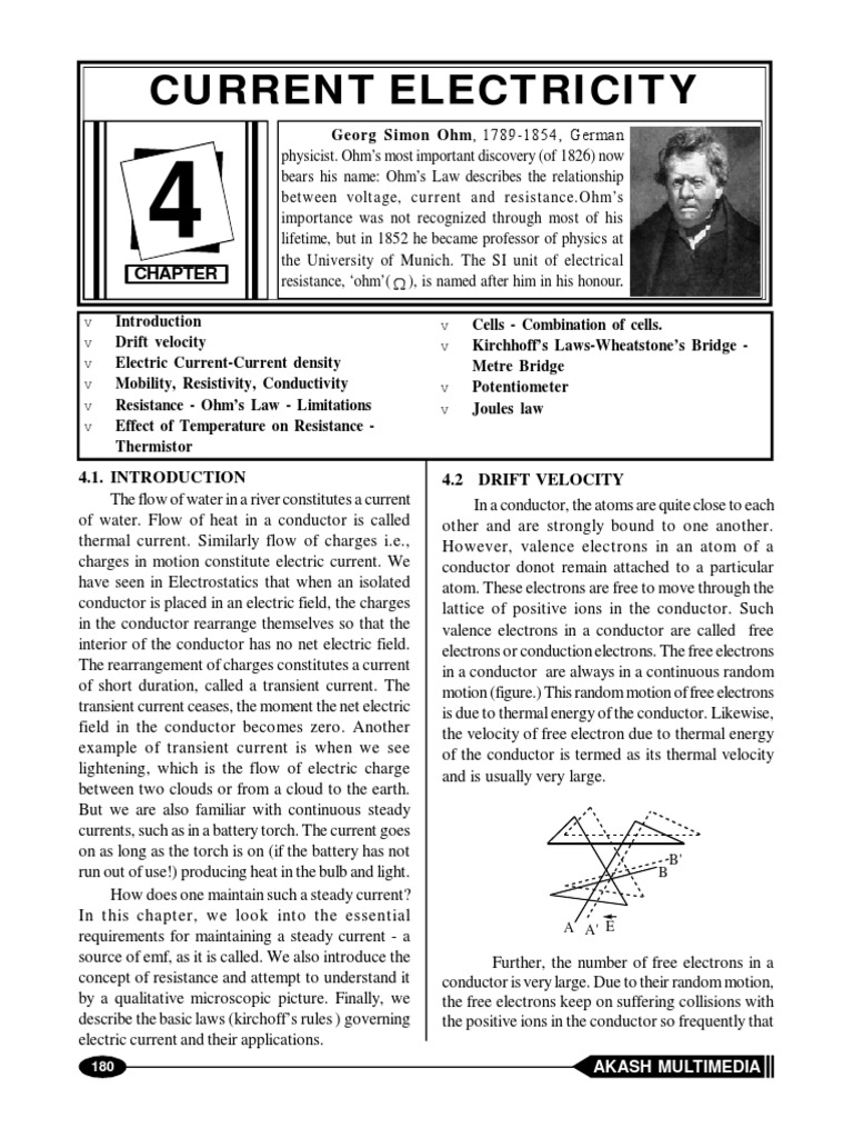 Current Electricity Integrated | PDF | Electrical Resistivity And Conductivity | Electrical ...
