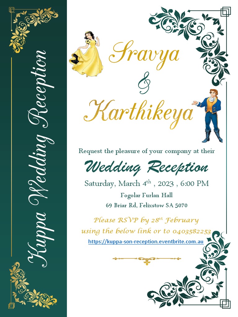Karthikeya Kuppa Reception - Invitation PDF | PDF