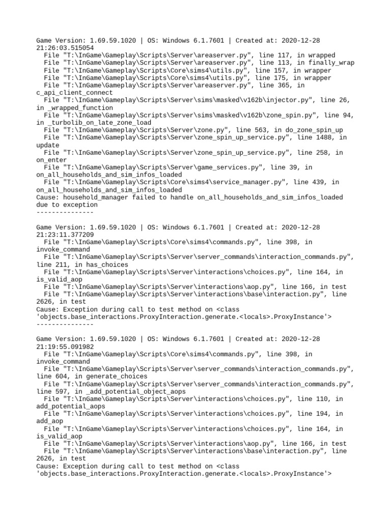 lastCleanException 20201229193214 | PDF | Microsoft Windows | Server (Computing)