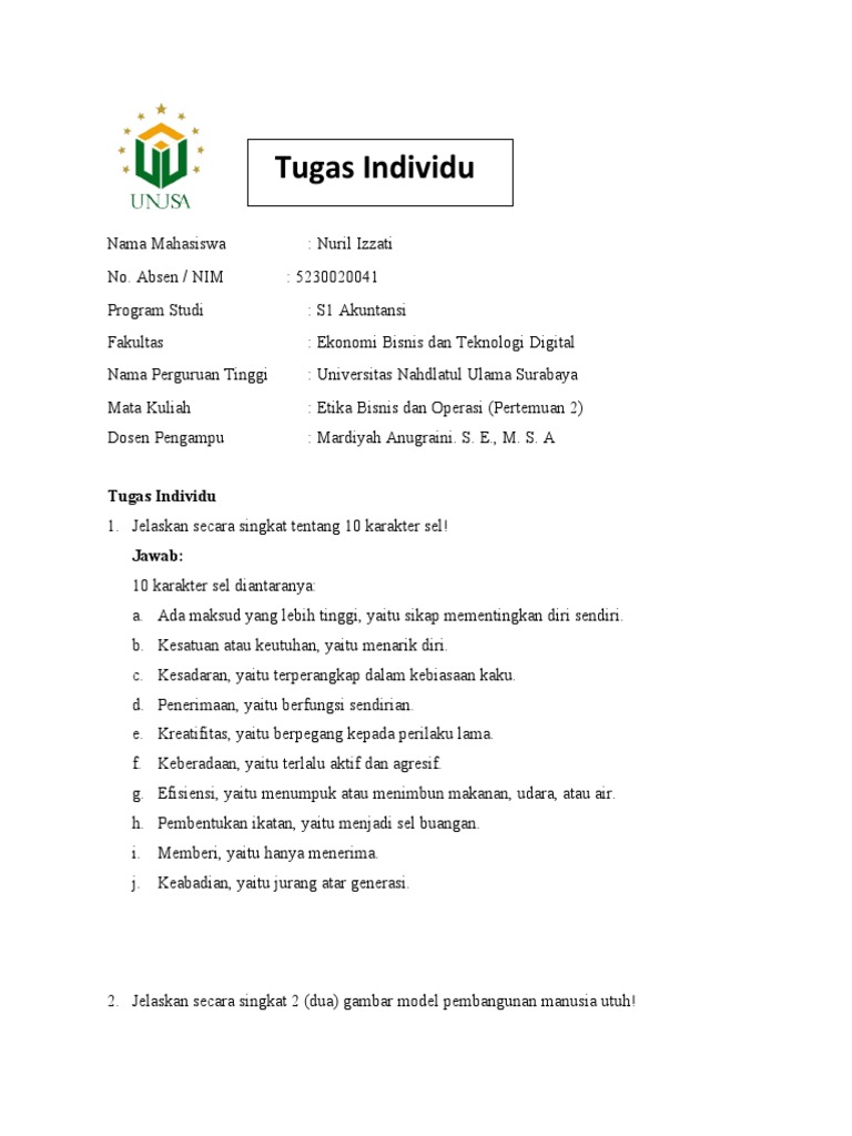 41 - Nuril Izzati - Tugas PRTM 2 Etika Bisnis | PDF