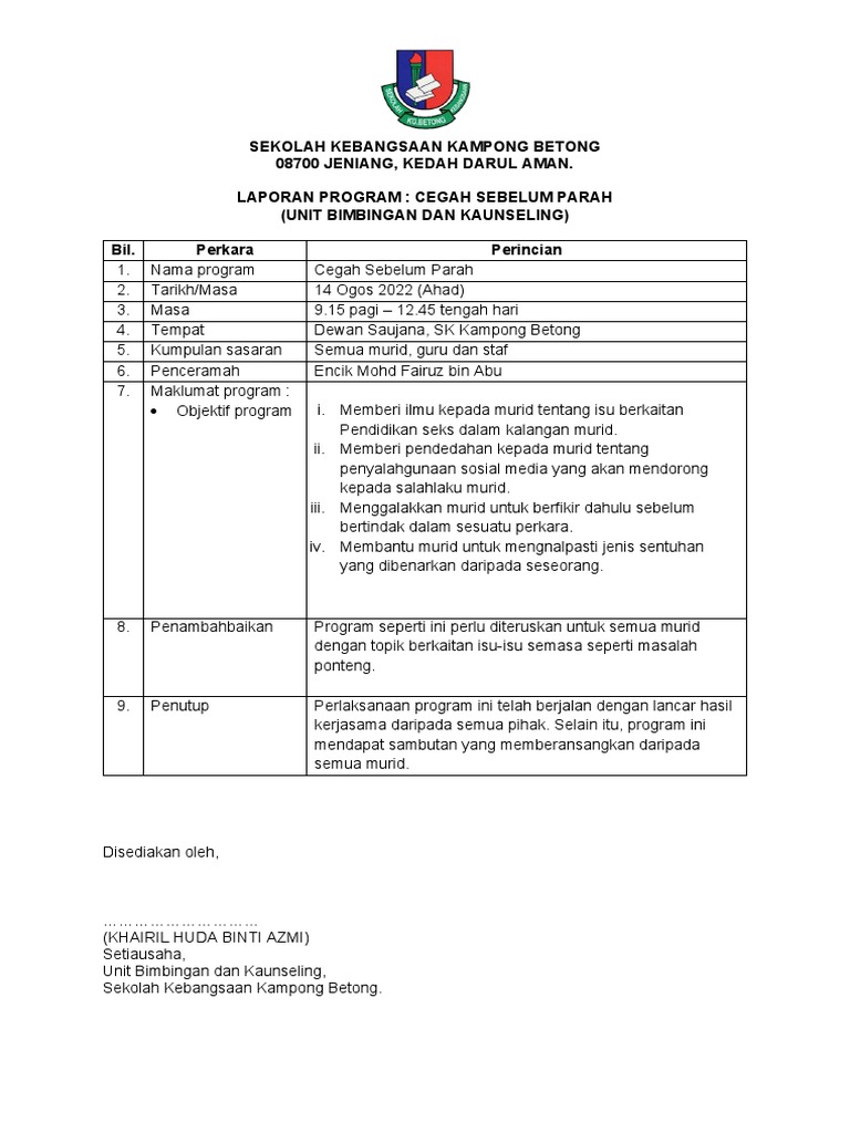 Laporan Program BNK | PDF