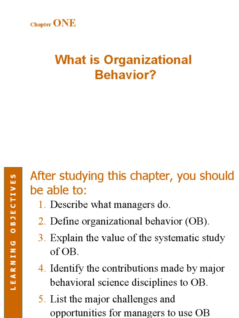 CH 1 What Is OB | PDF | Organizational Behavior | Psychology