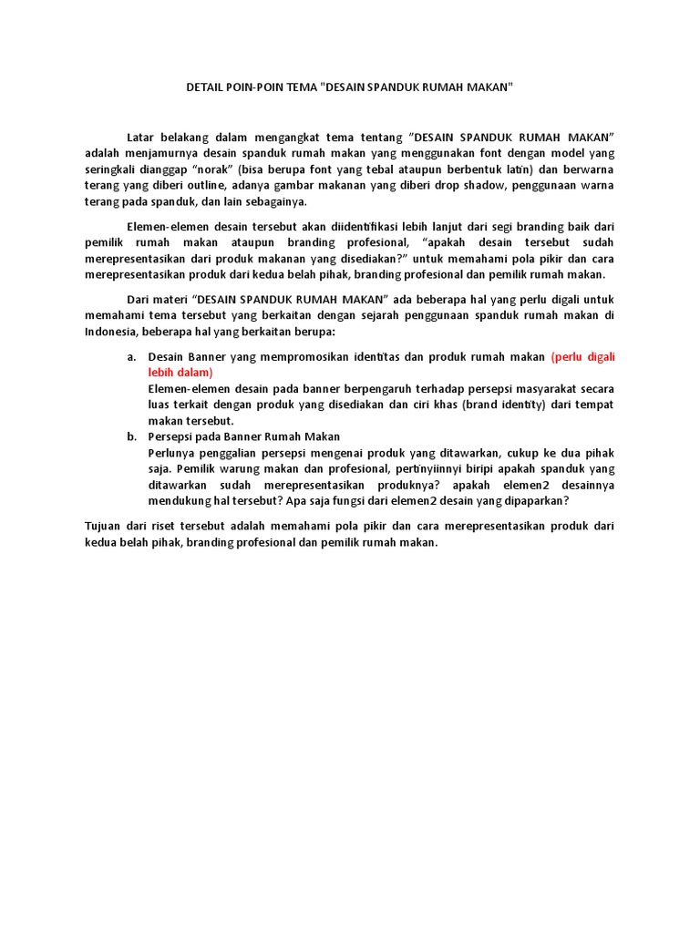 Detail Poin Dinamika Spanduk | PDF