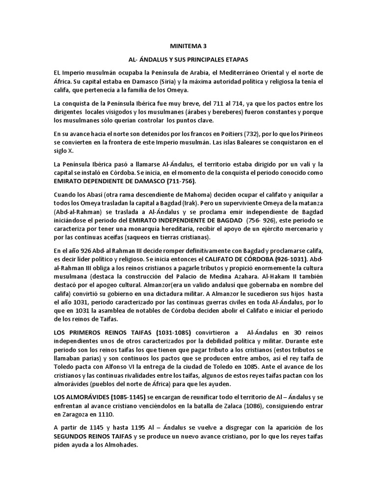 La Evolución Política Y Social De Al ándalus Durante Los Distintos